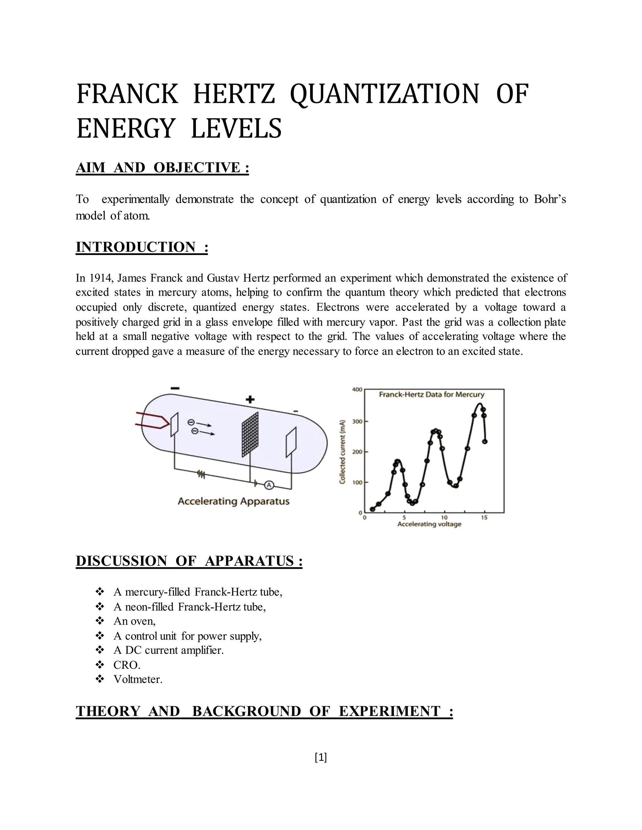Franck hertz quantization of energy levels | DOCX