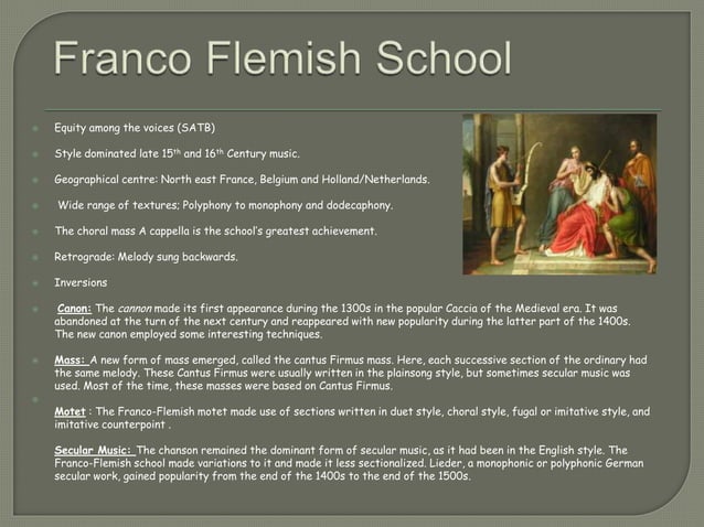 Franco flemish school | PPTX | Classical Music | Music