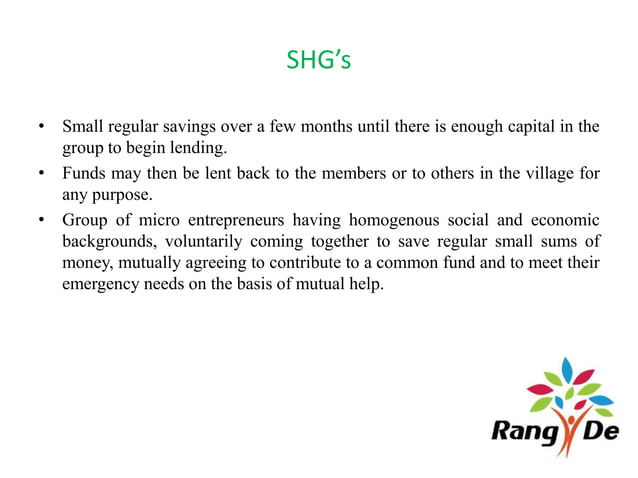 SHG's and JLG's | PPTX | Government Support and Welfare | Financial ...