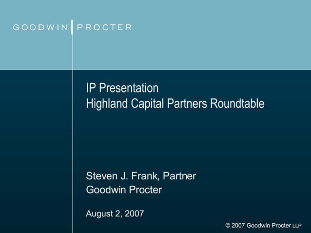 Frank Ip Slides For Highland | PPT