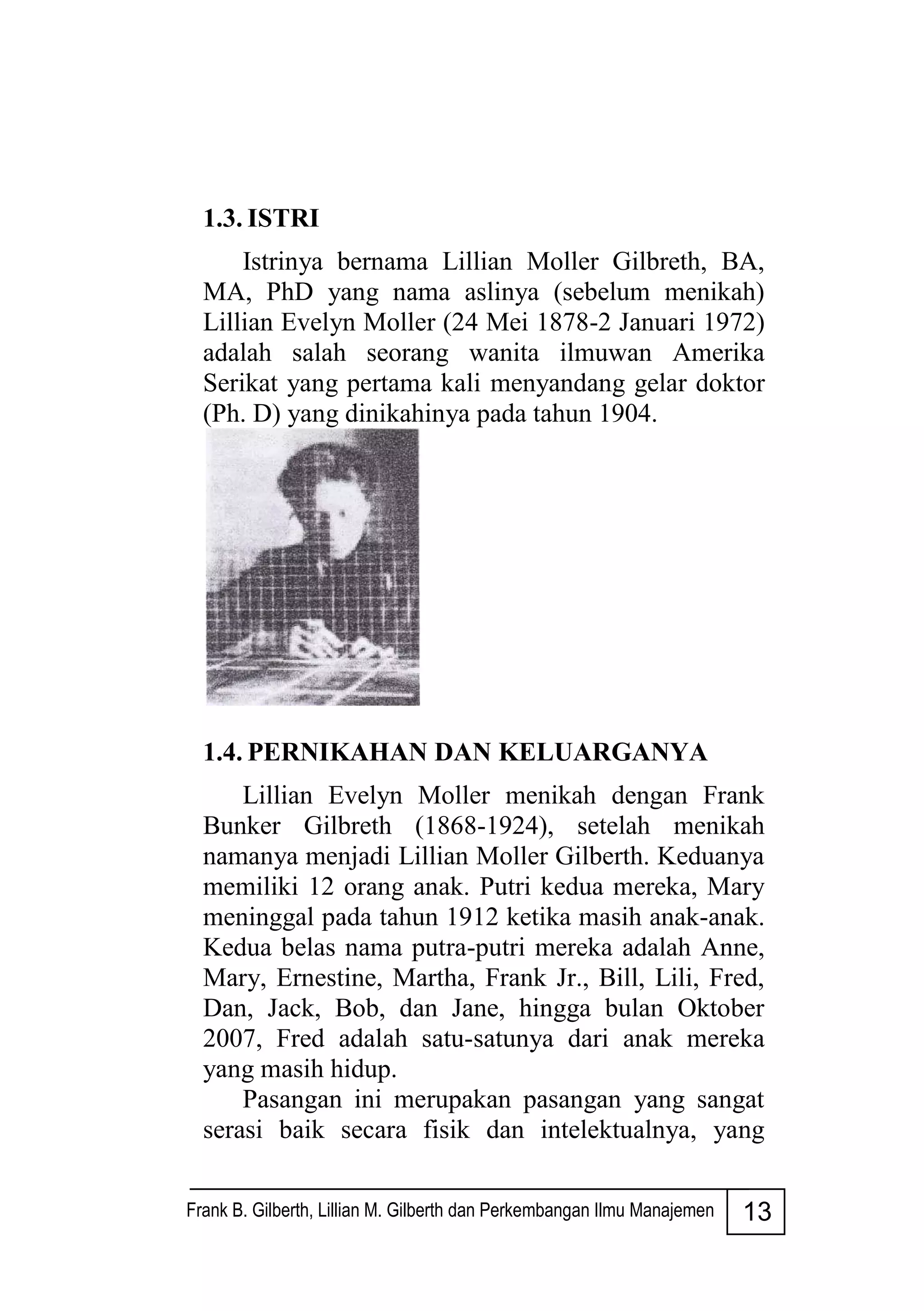 Frank B. Gilberth, Lillian M. Gilberth dan Perkembangan Ilmu Manajemen ...