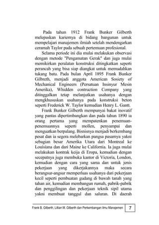 Frank B. Gilberth, Lillian M. Gilberth dan Perkembangan Ilmu Manajemen ...