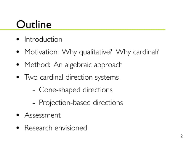 Qualitative Spatial Reasoning: Cardinal Directions as an Example | PPT