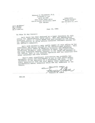 Francis X. Clark, Esq. reference letter | PDF