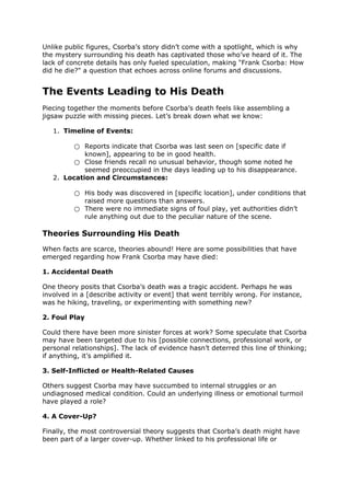 Frank Csorba_ How Did He Die_ Uncovering the Mystery Behind His Tragic ...