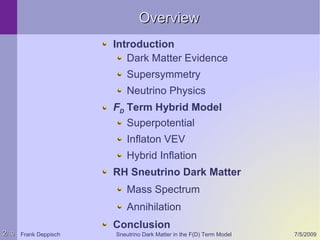 Sneutrino Cold Dark Matter, Oxford | PPT