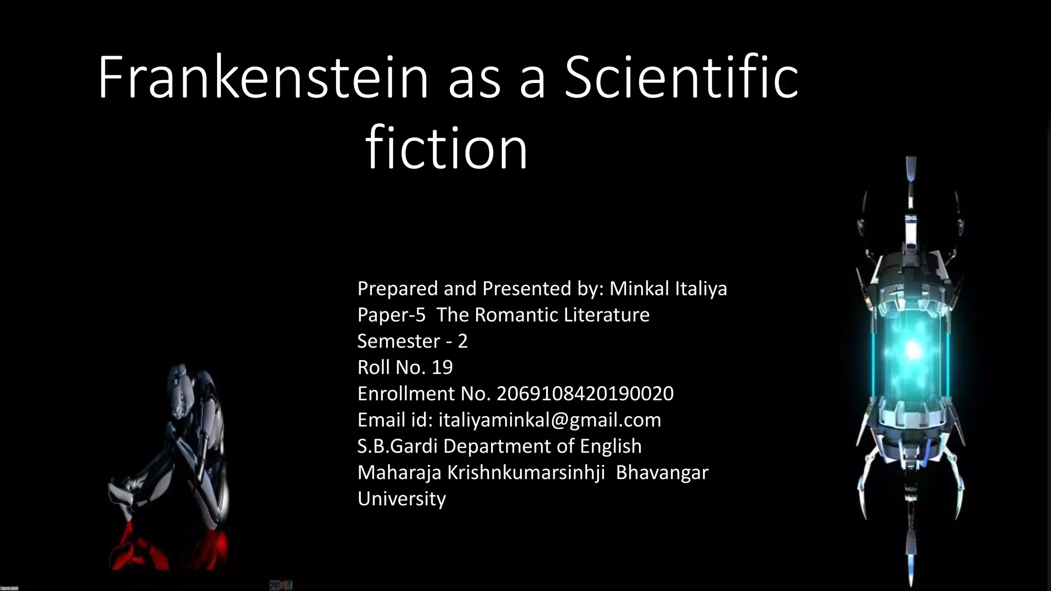 Frankenstein as a scientific fiction | PPT