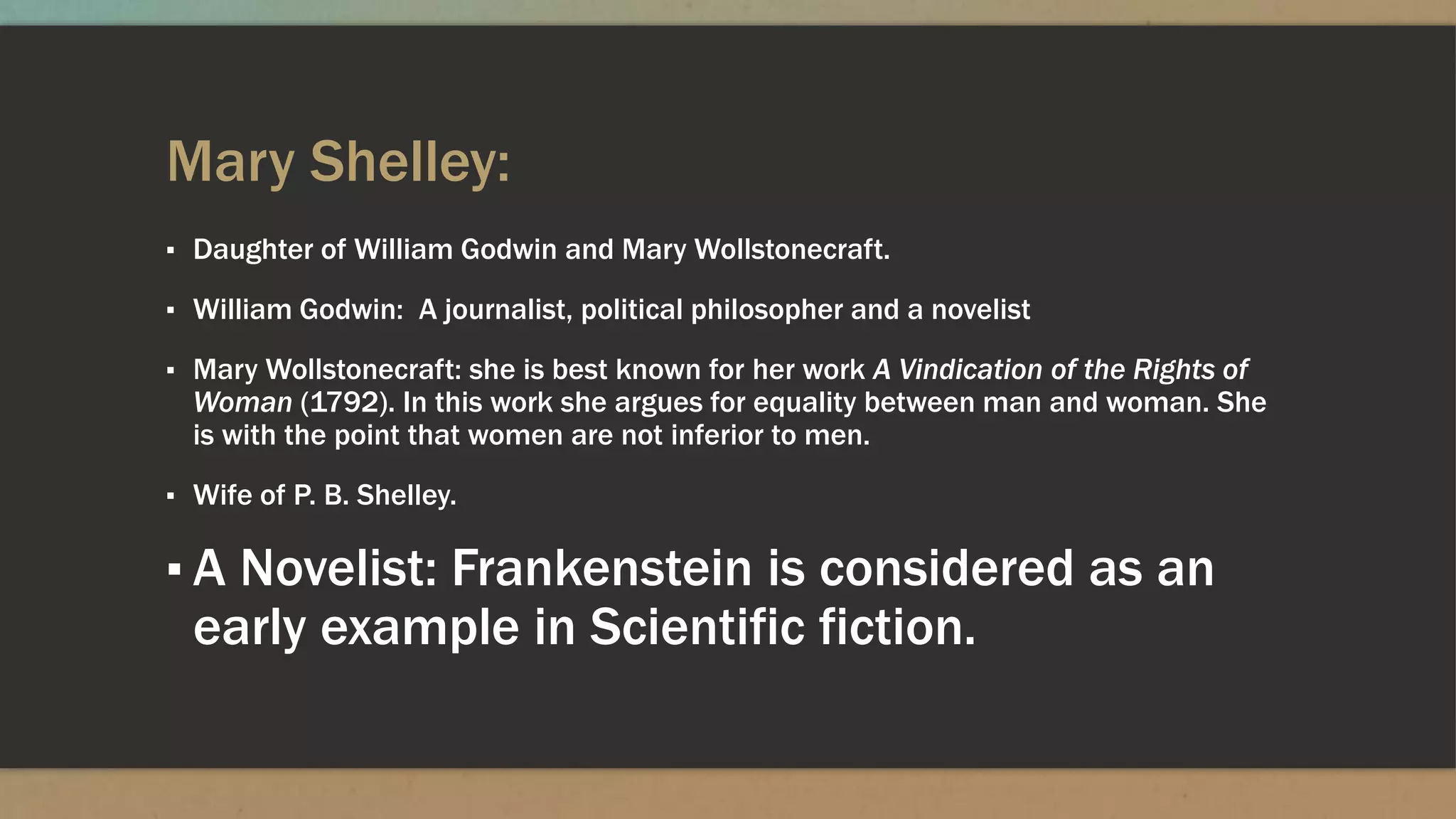 Frankenstein by Mary Shelley | PPTX