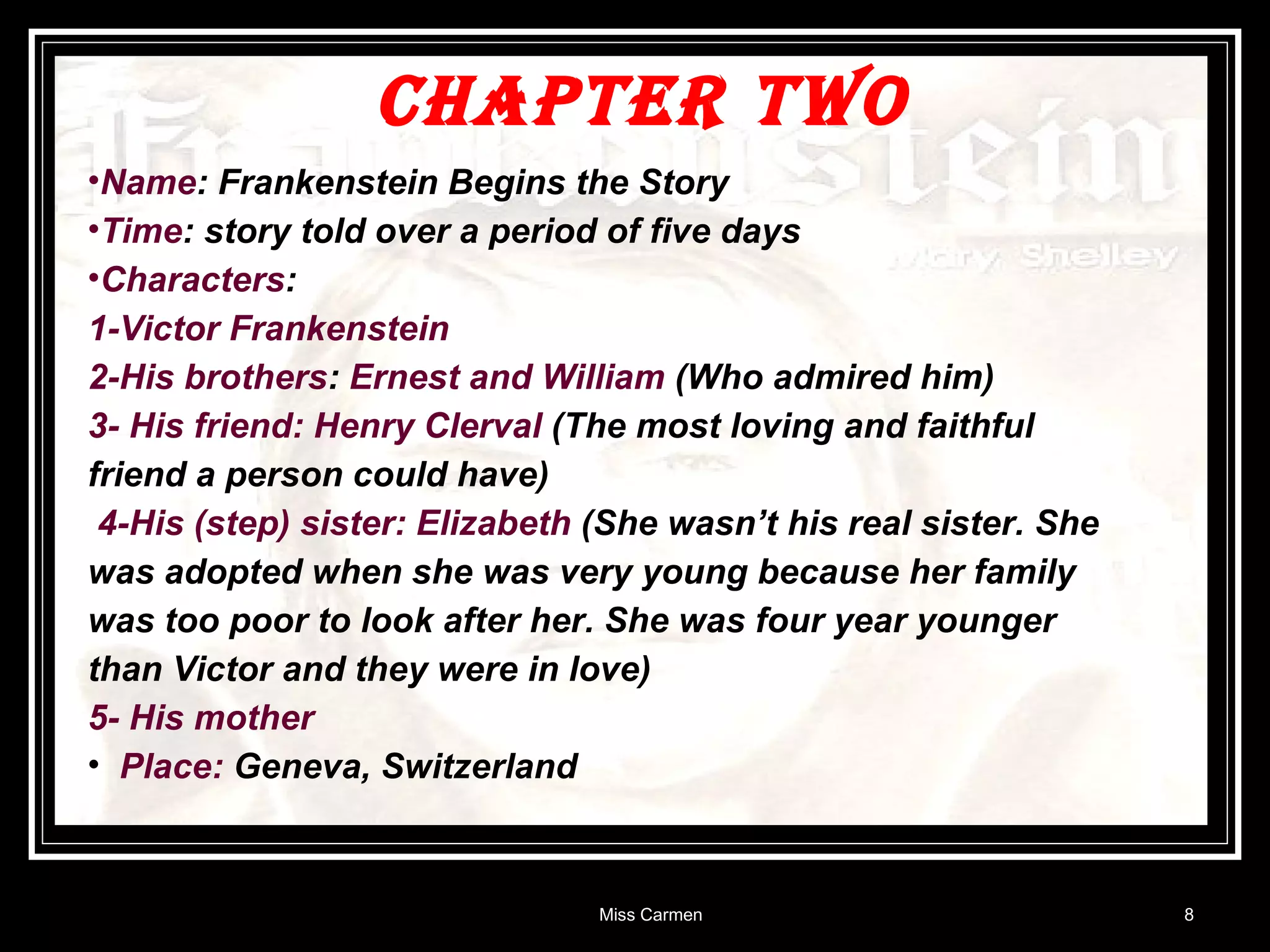 Frankenstein ch 1 4 | PPT