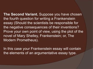 Frankenstein essay | PPTX