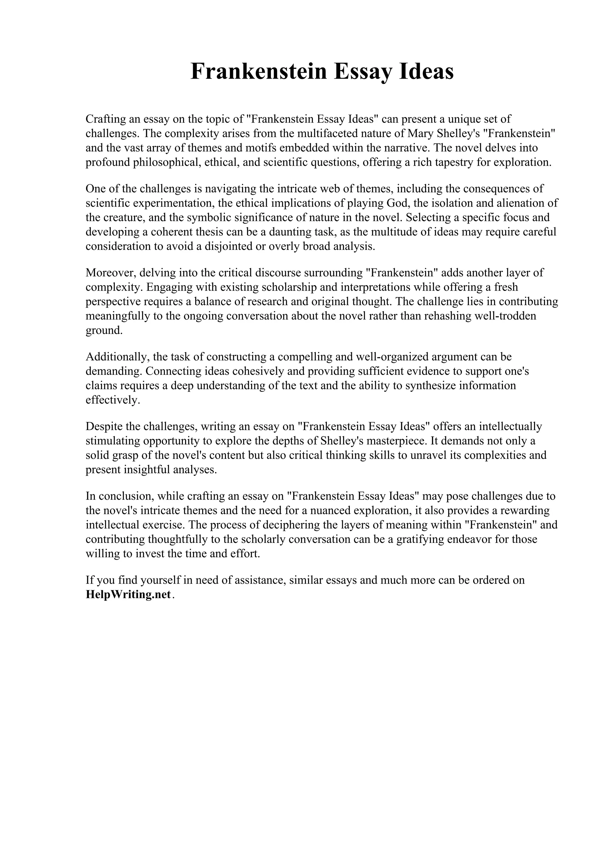 Frankenstein Essay Ideas.pdf