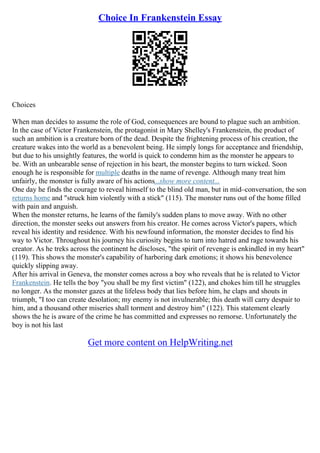 Frankenstein Essay Introduction | PDF | Science Fiction | Genres