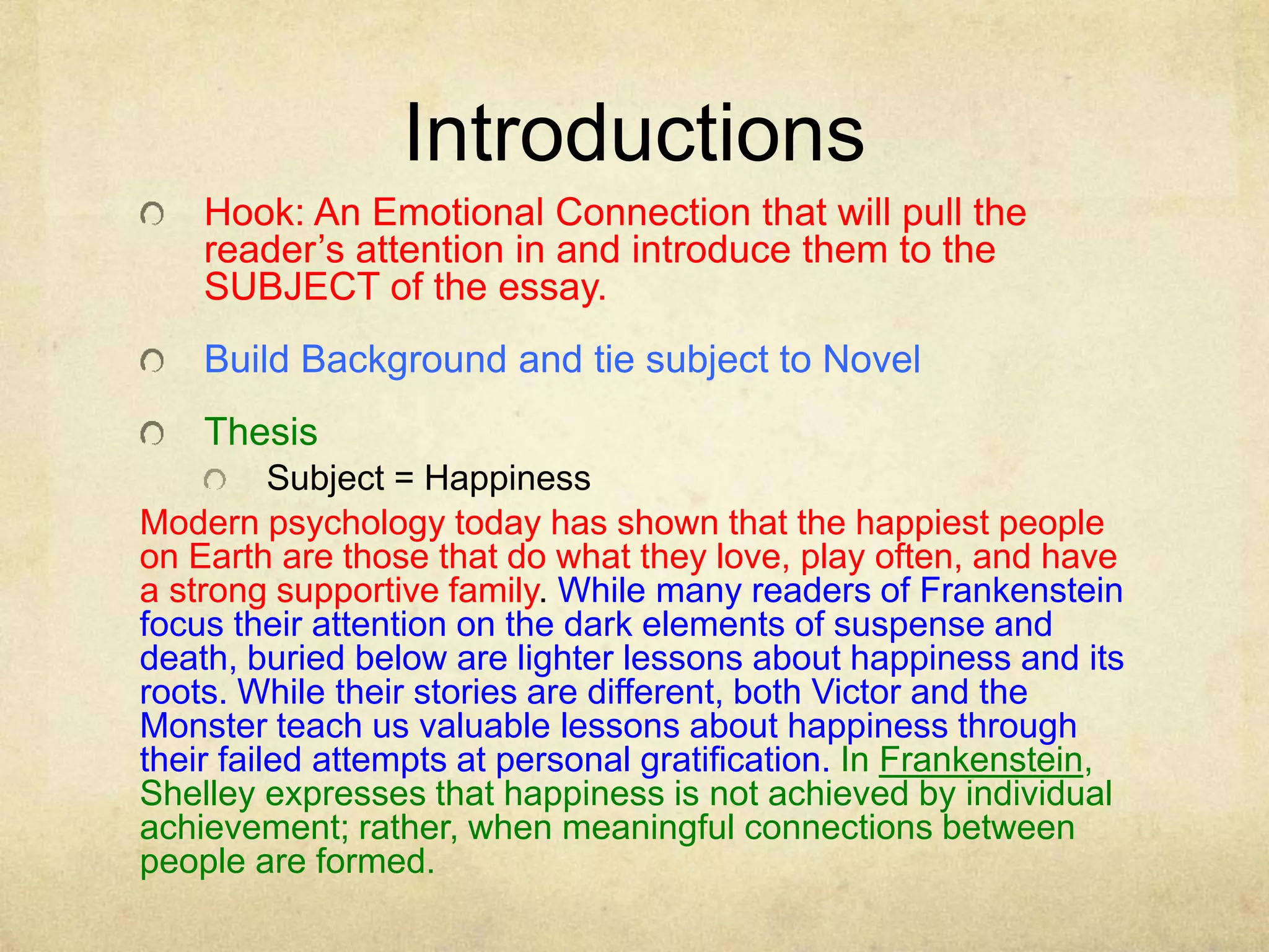 Frankenstein essay writing tips | PPT