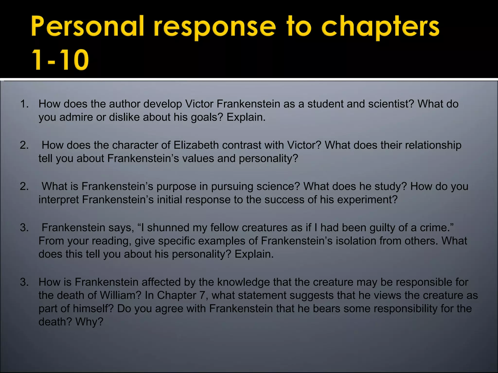 Frankenstein final | PPT