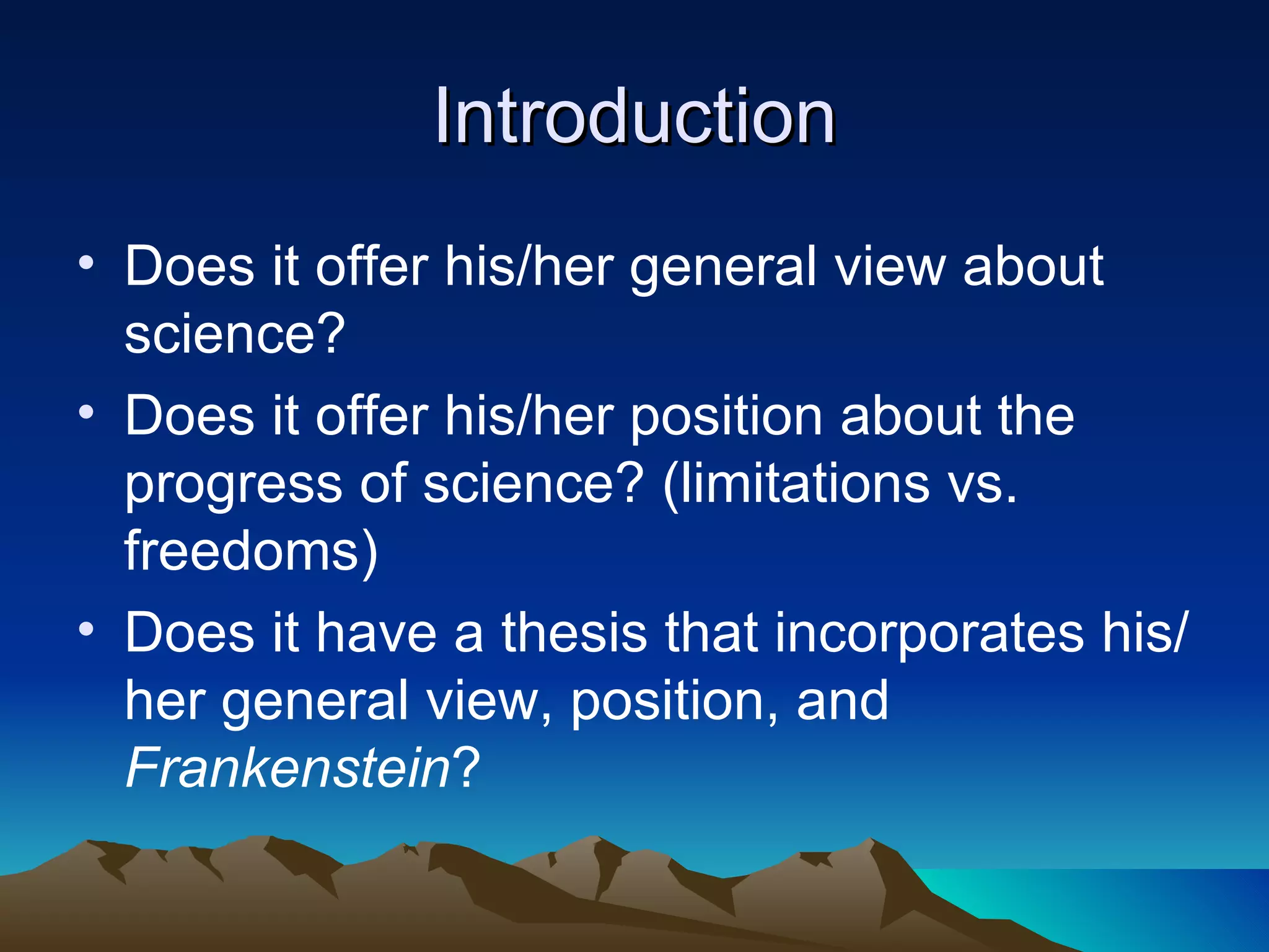 Frankenstein Outline | PPT