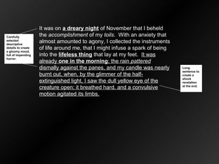 Frankenstein reading assess narrative techniques | PPT