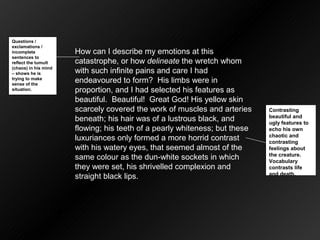 Frankenstein reading assess narrative techniques | PPT