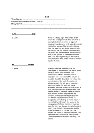 Frankenstein script | DOCX