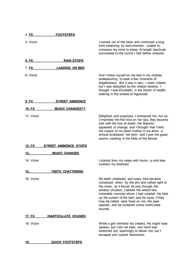 Frankenstein script | DOCX