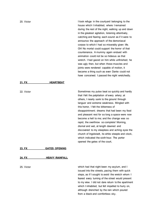 Frankenstein script | DOCX