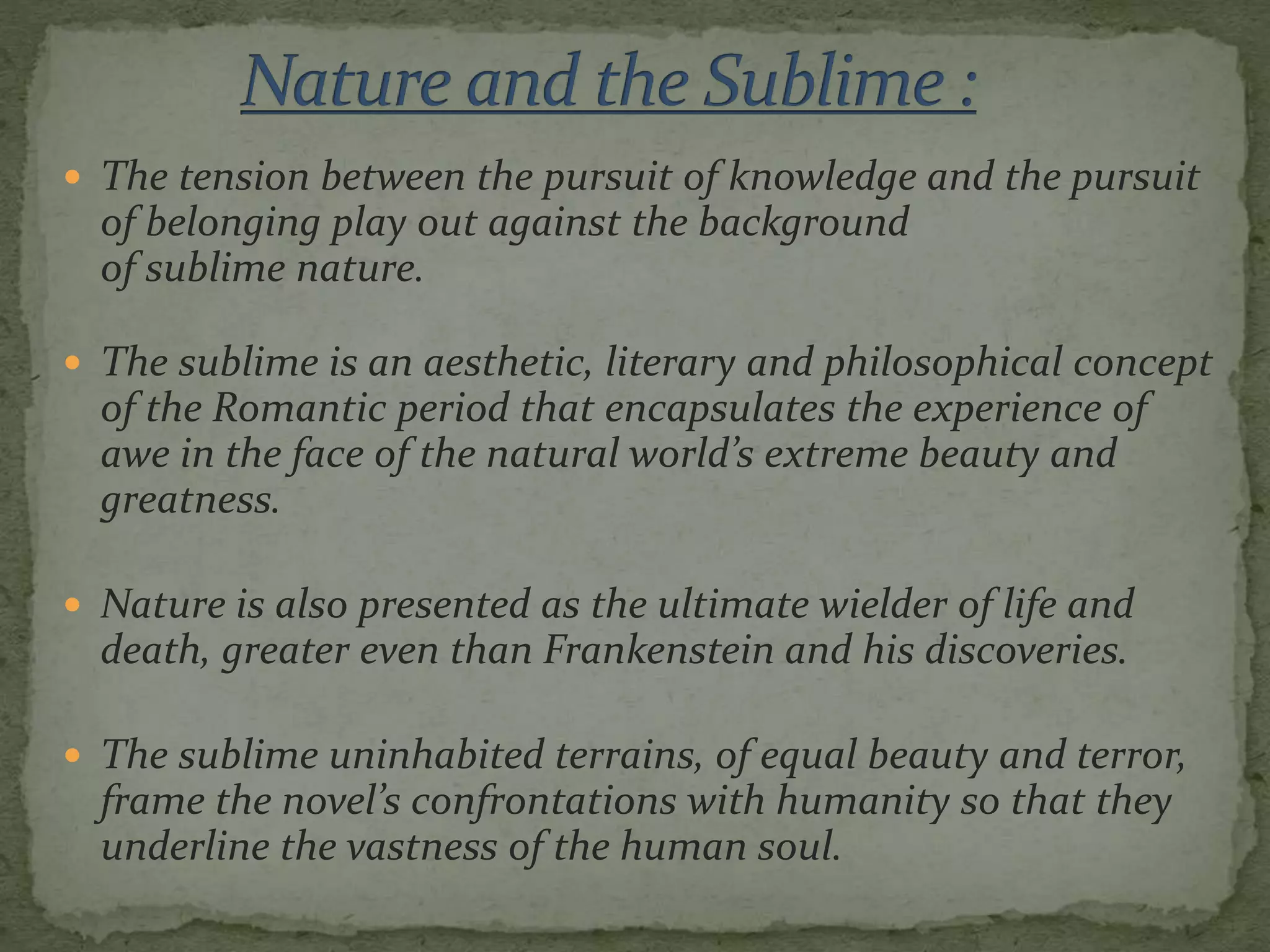 Frankenstein themes symbol and literary devices | PPT