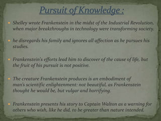 Frankenstein themes symbol and literary devices | PPT