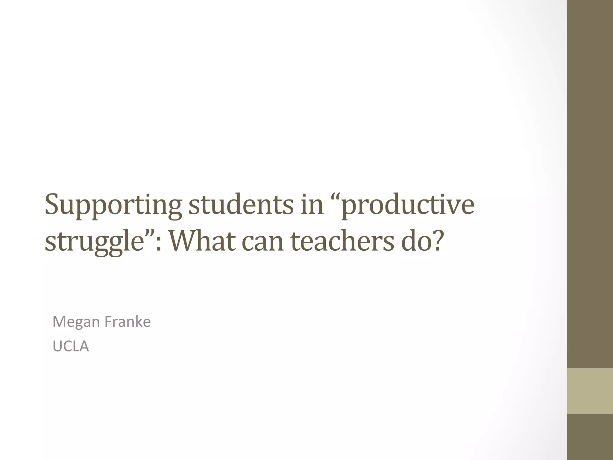 Franke productive struggle_5pmtalk | PDF