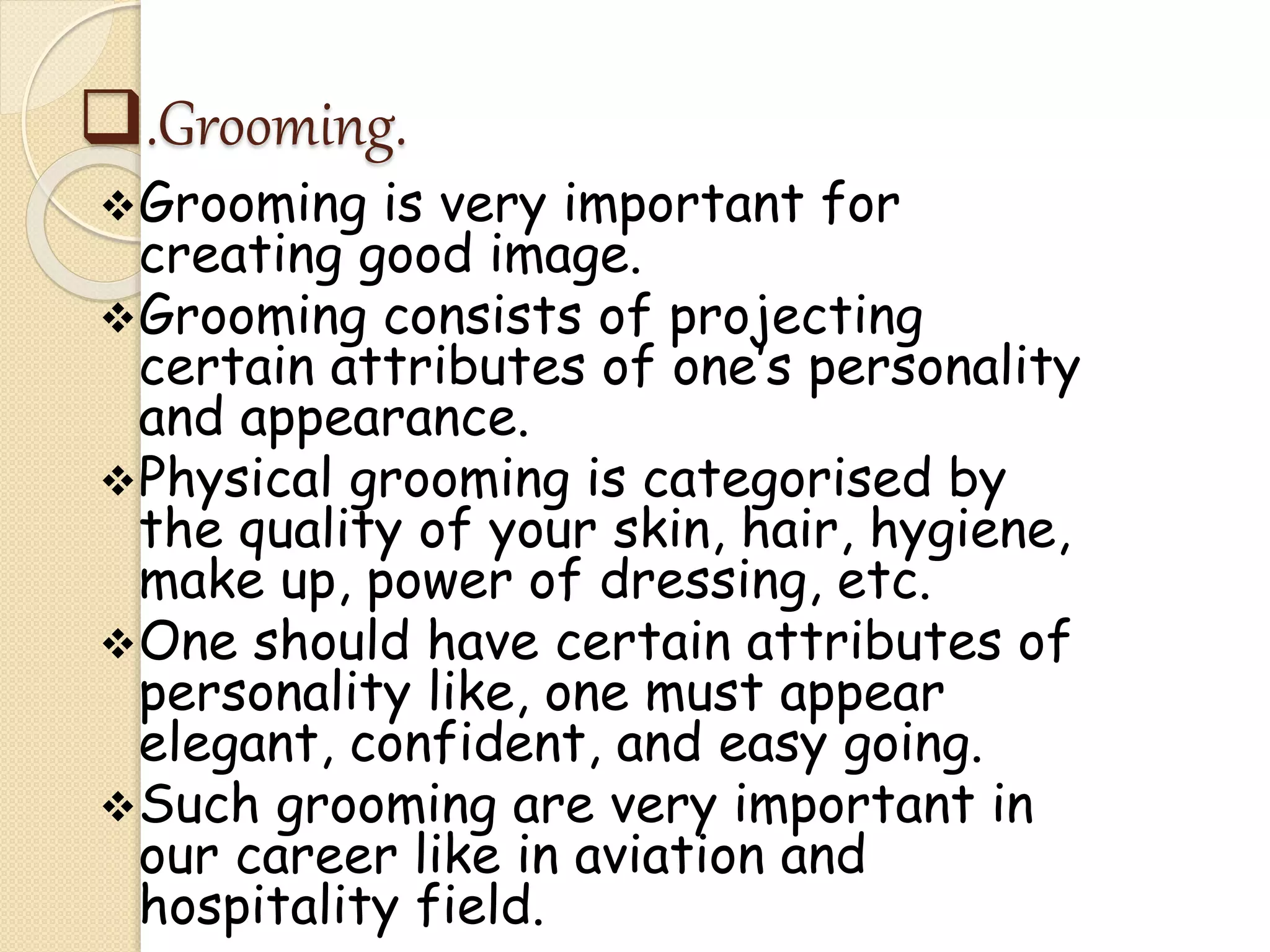 Grooming Standards for every single person. | PPTX