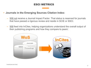 Emerging Sources Citation Index – A new edition of Web Of Science | PPTX