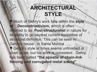 architect Frank gehry disney concert hall and residence | PPT
