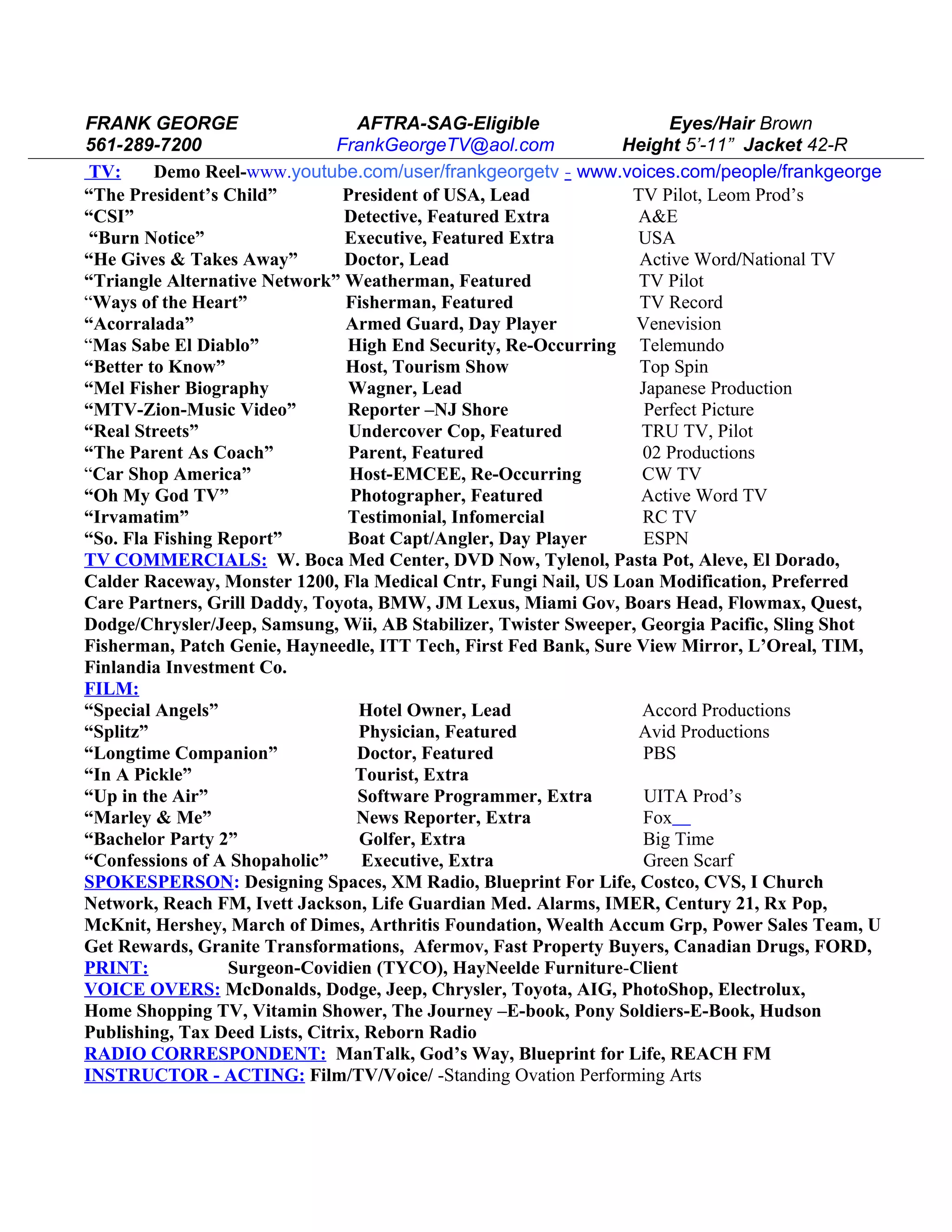 Frank George Resume | DOC | Automotive