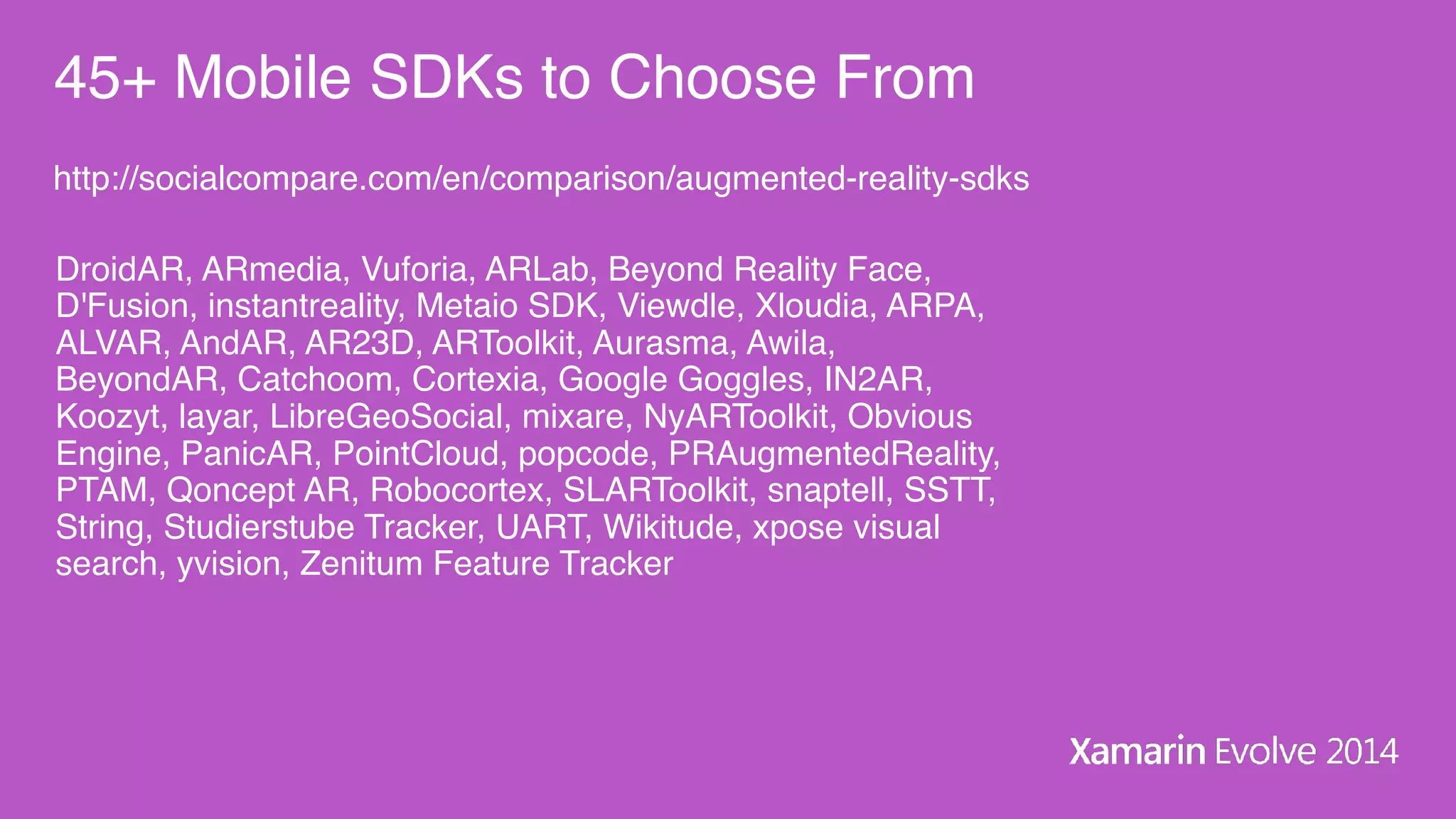Programming Augmented Reality - Xamarin Evolve | PPT
