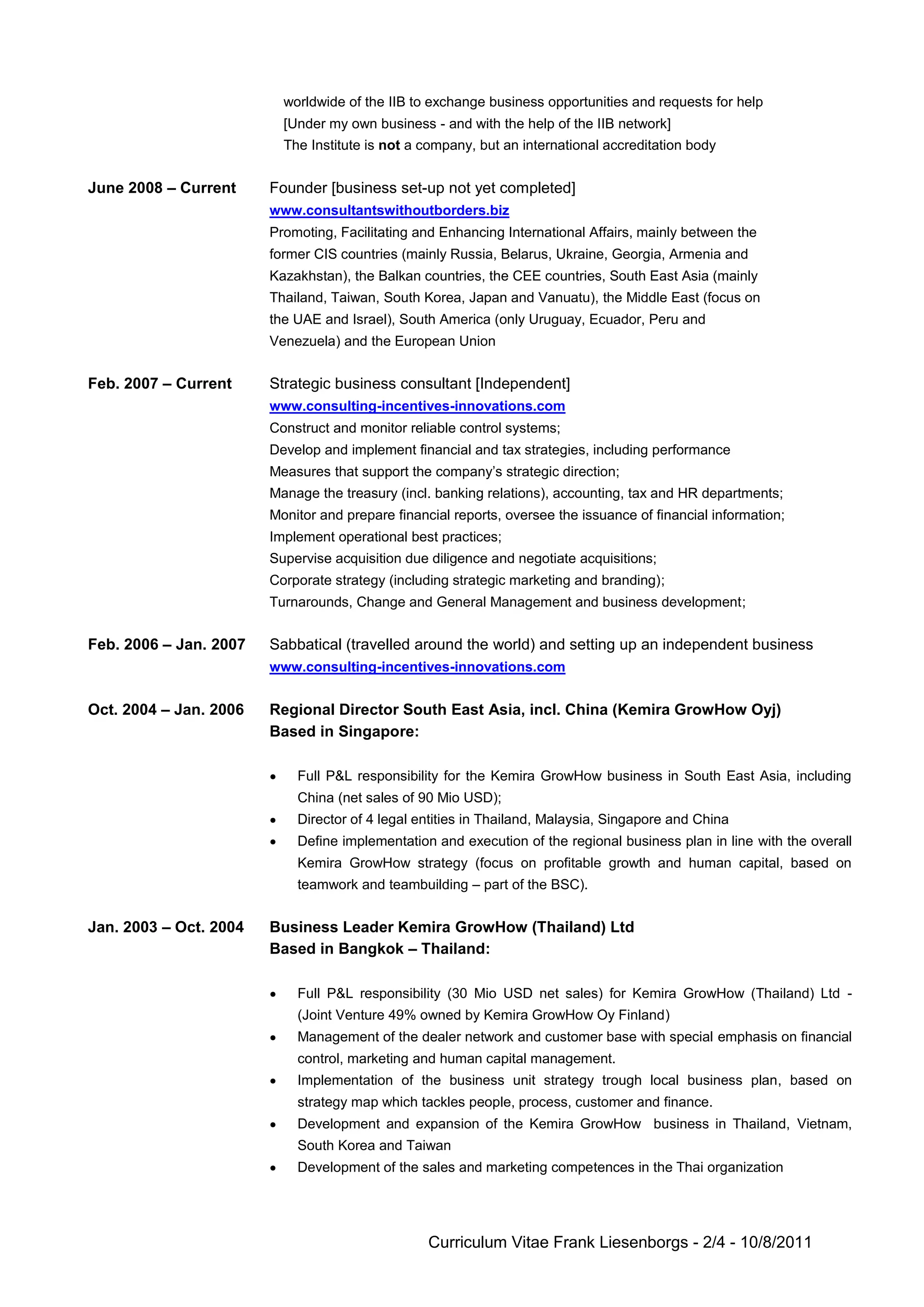Frank Liesenborgs Cv 2011 10 03 | DOCX
