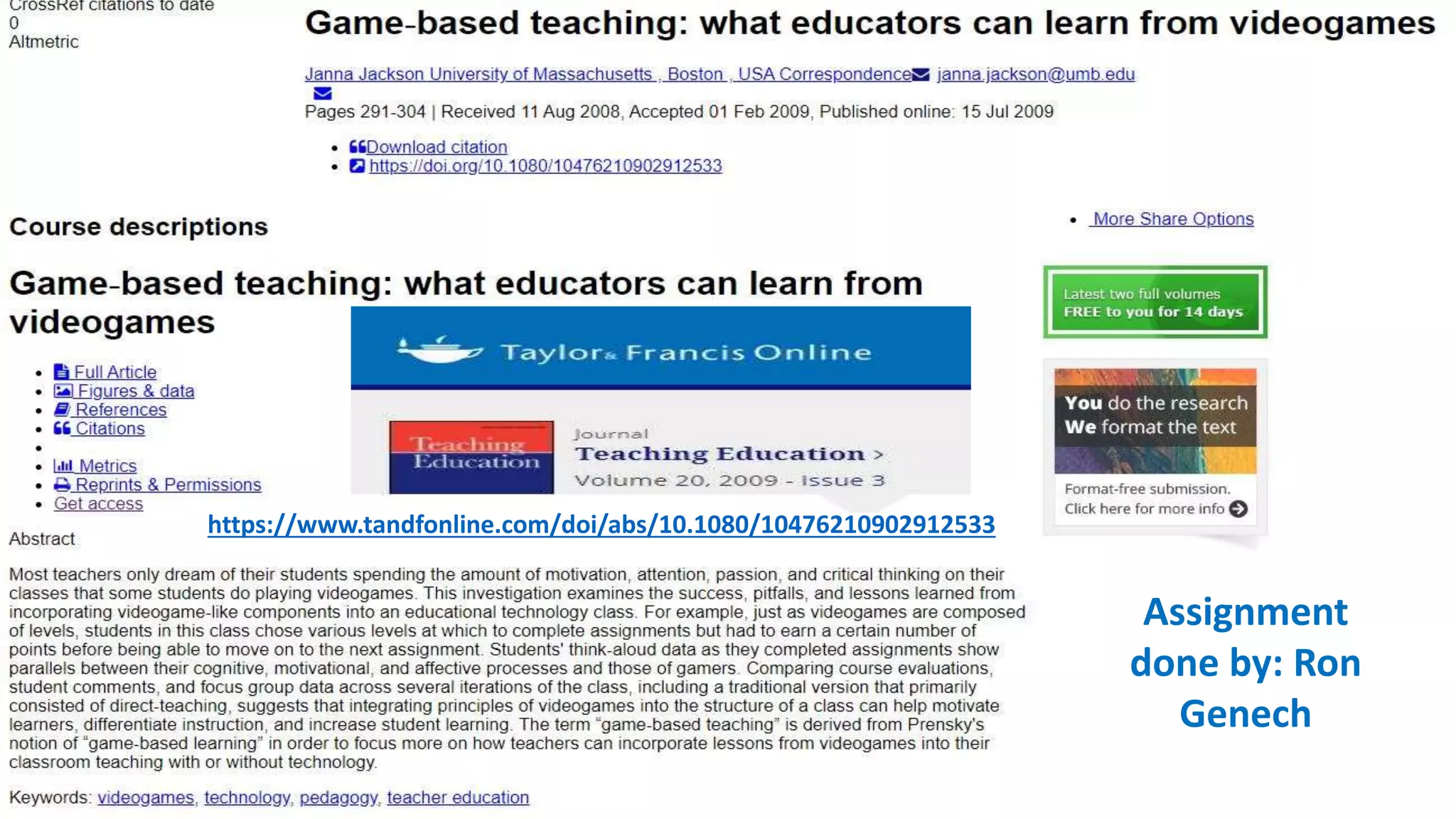 Interactive Museum / Games in Education | PPTX