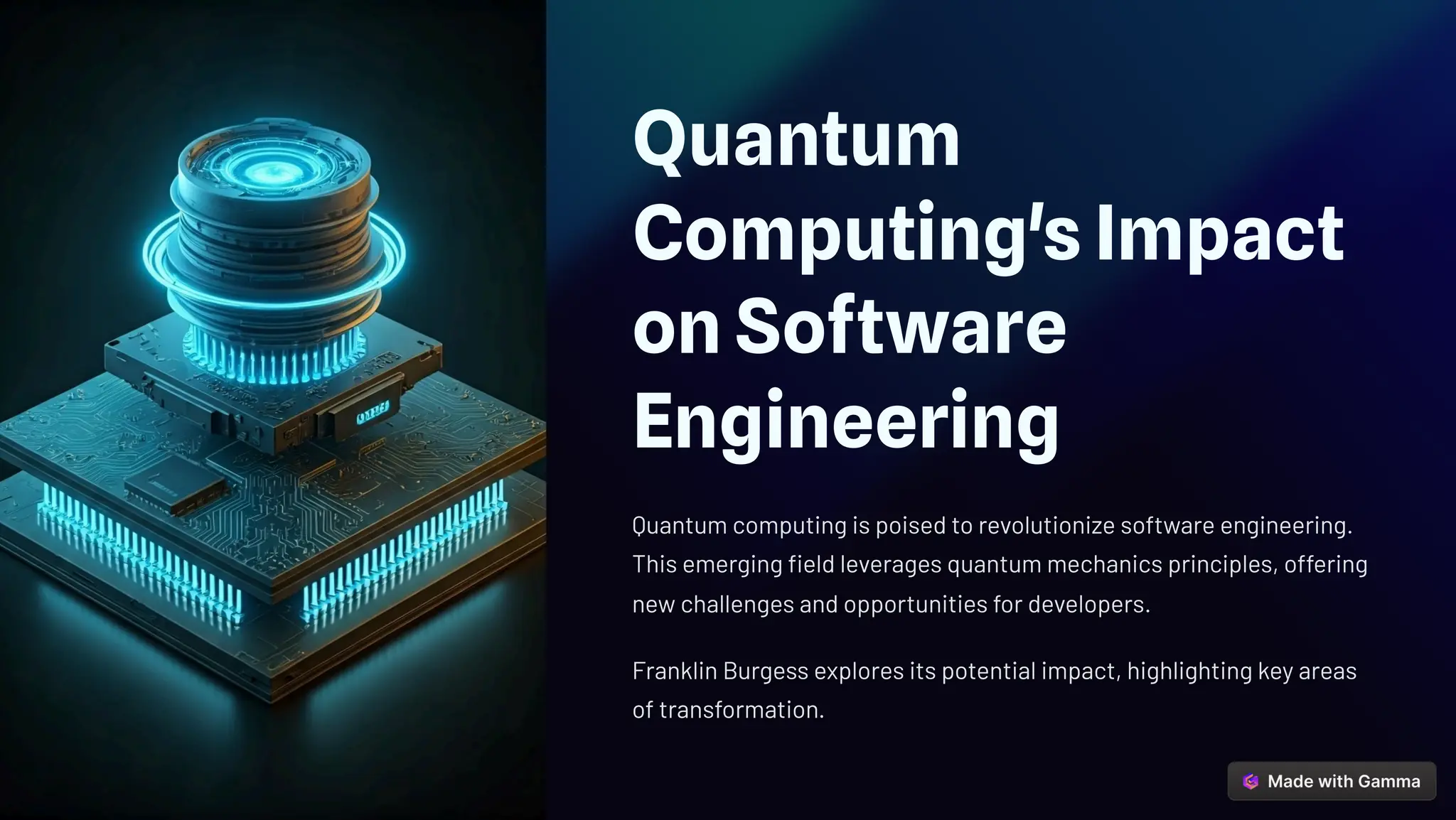 Franklin Burgess - Quantum Computing's Impact on Software Engineering | PDF