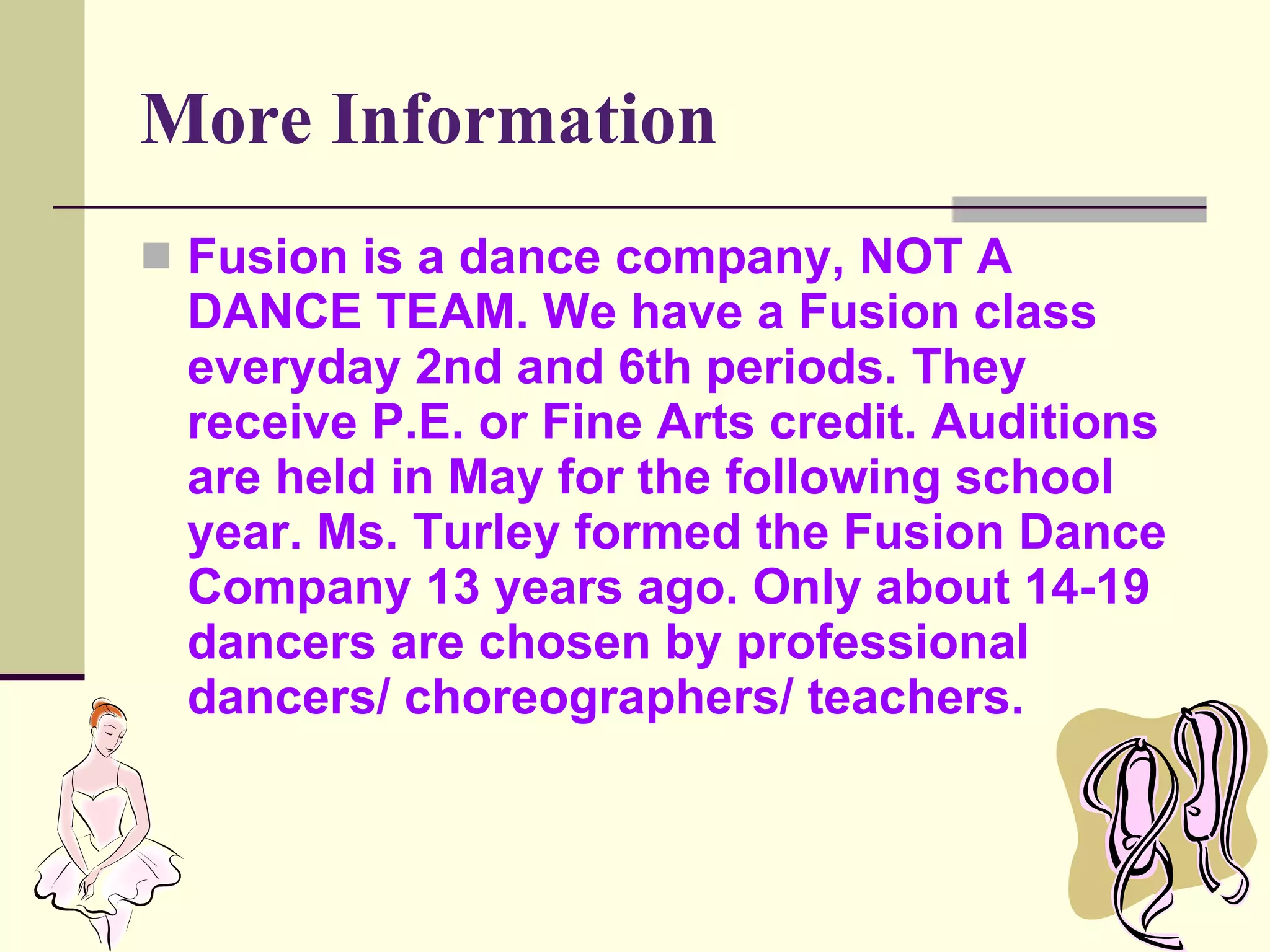 Franklin High School ~Dance & Fusion~ | PPT