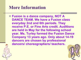Franklin High School ~Dance & Fusion~ | PPT