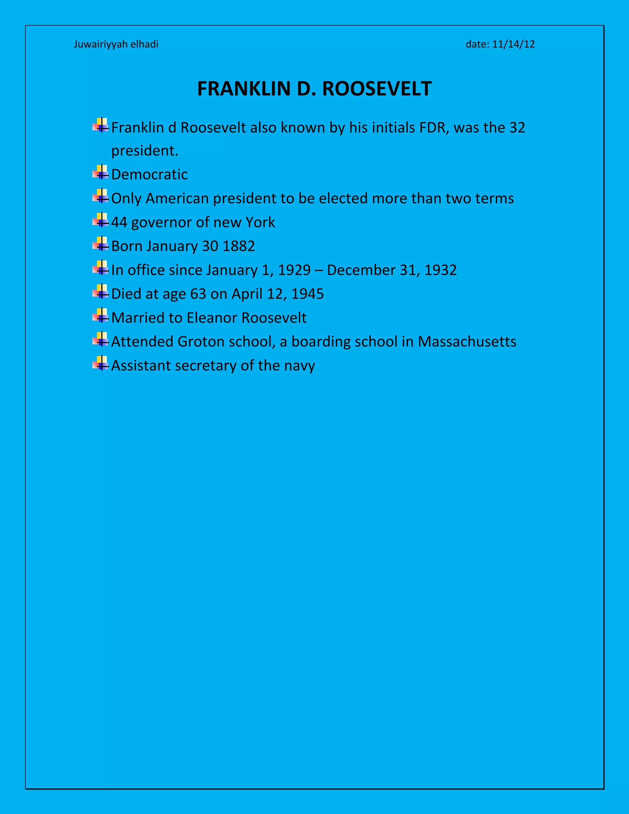 FRANKLIN D. ROOSEVELT | DOCX