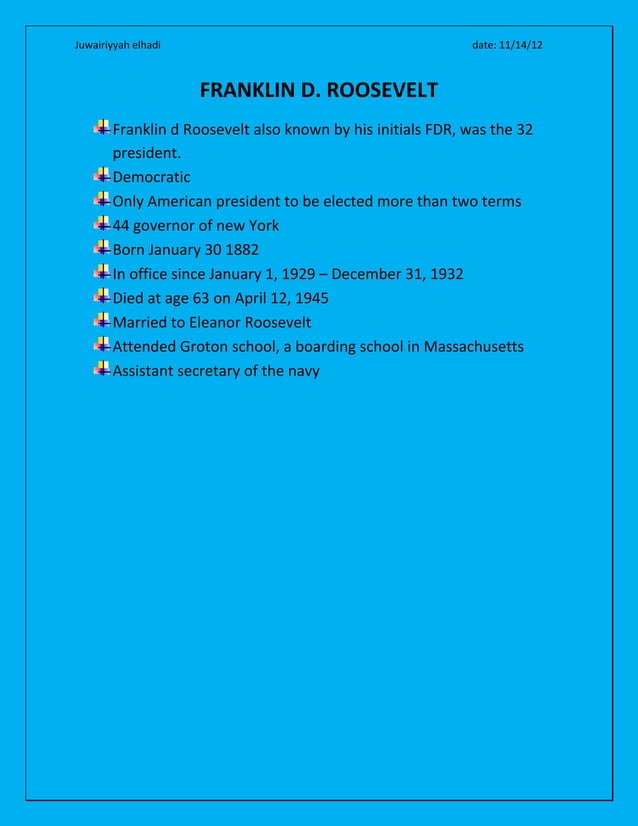 FRANKLIN D. ROOSEVELT | DOCX
