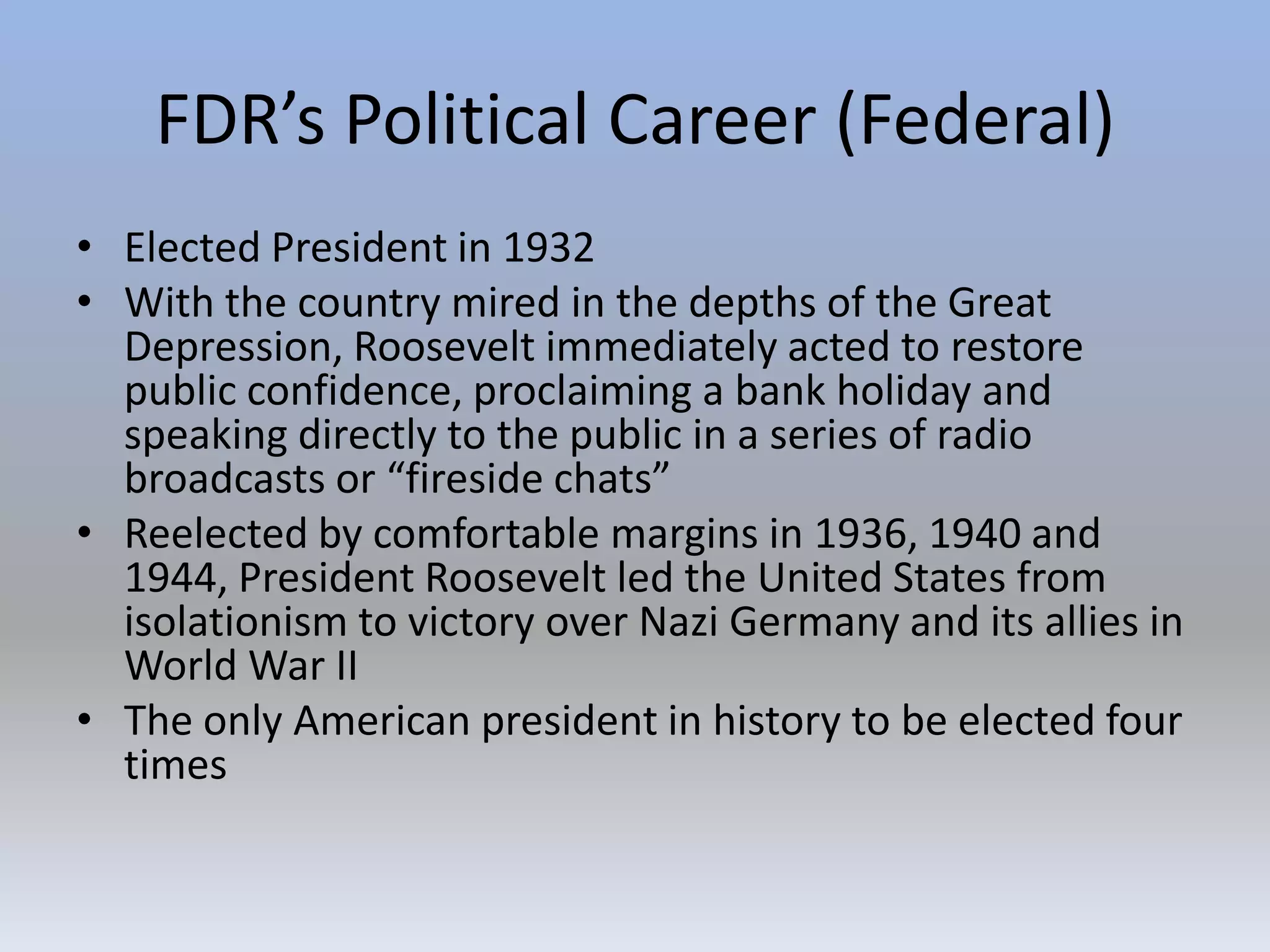 Franklin delano roosevelt ppt | PPT