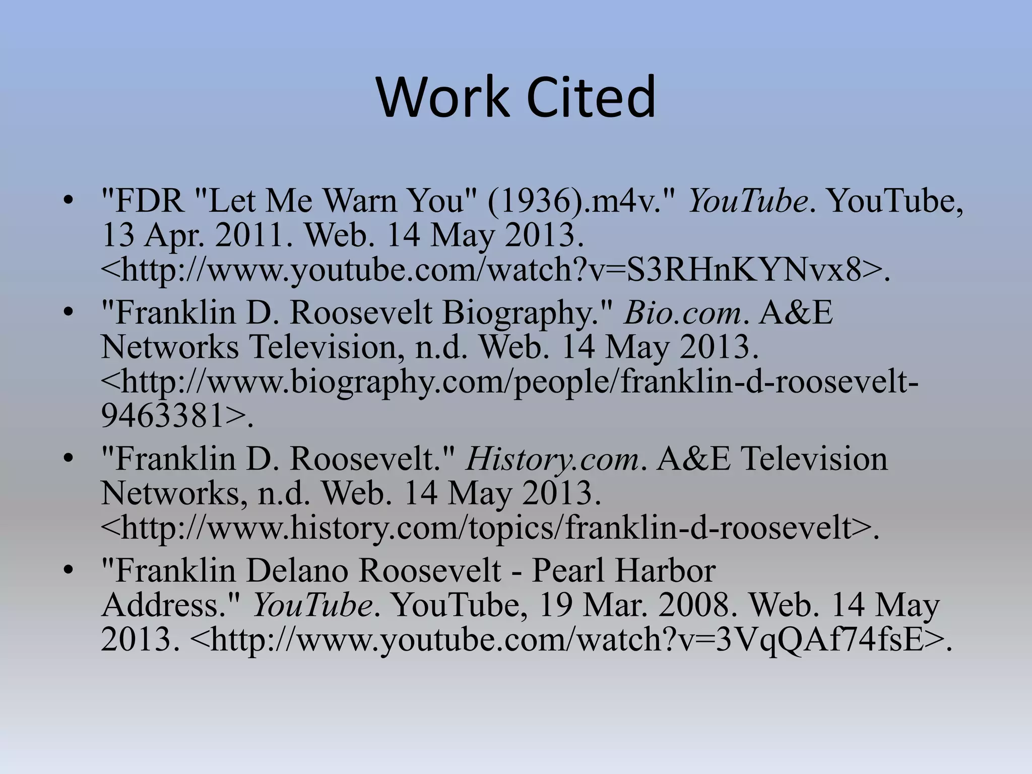 Franklin delano roosevelt ppt | PPTX