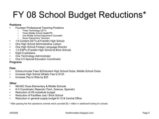 Franklin MA School Budget Reductionsv2 | PPT