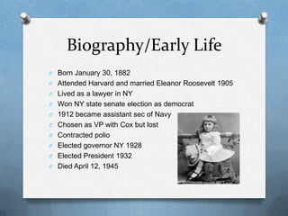 Franklin Roosevelt project | PPT | Free Download