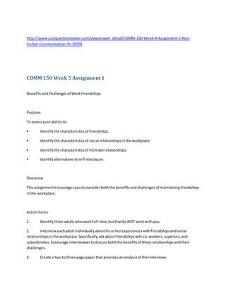 Franklin university comm 150 assignment help | DOCX