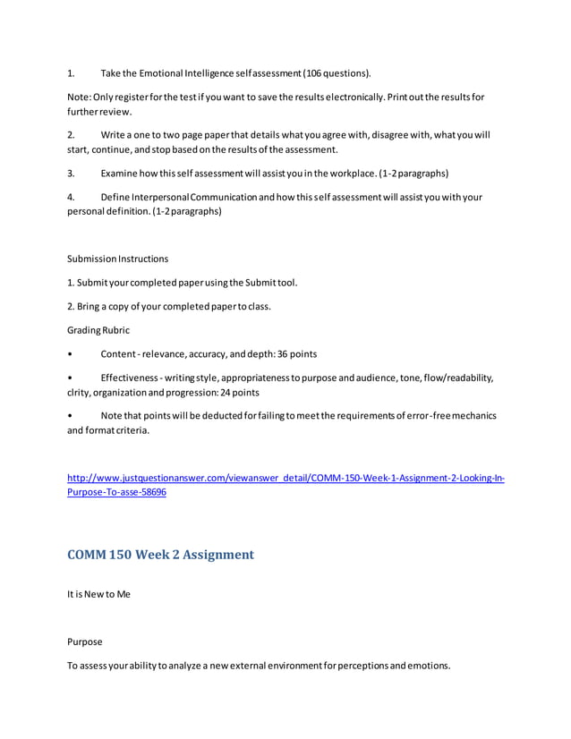 Franklin university comm 150 assignment help | DOCX