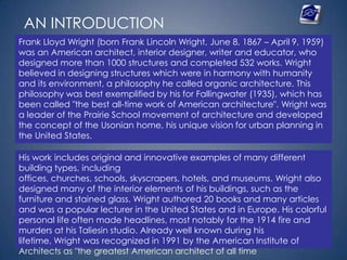 Fran k lloyd wright | PPTX