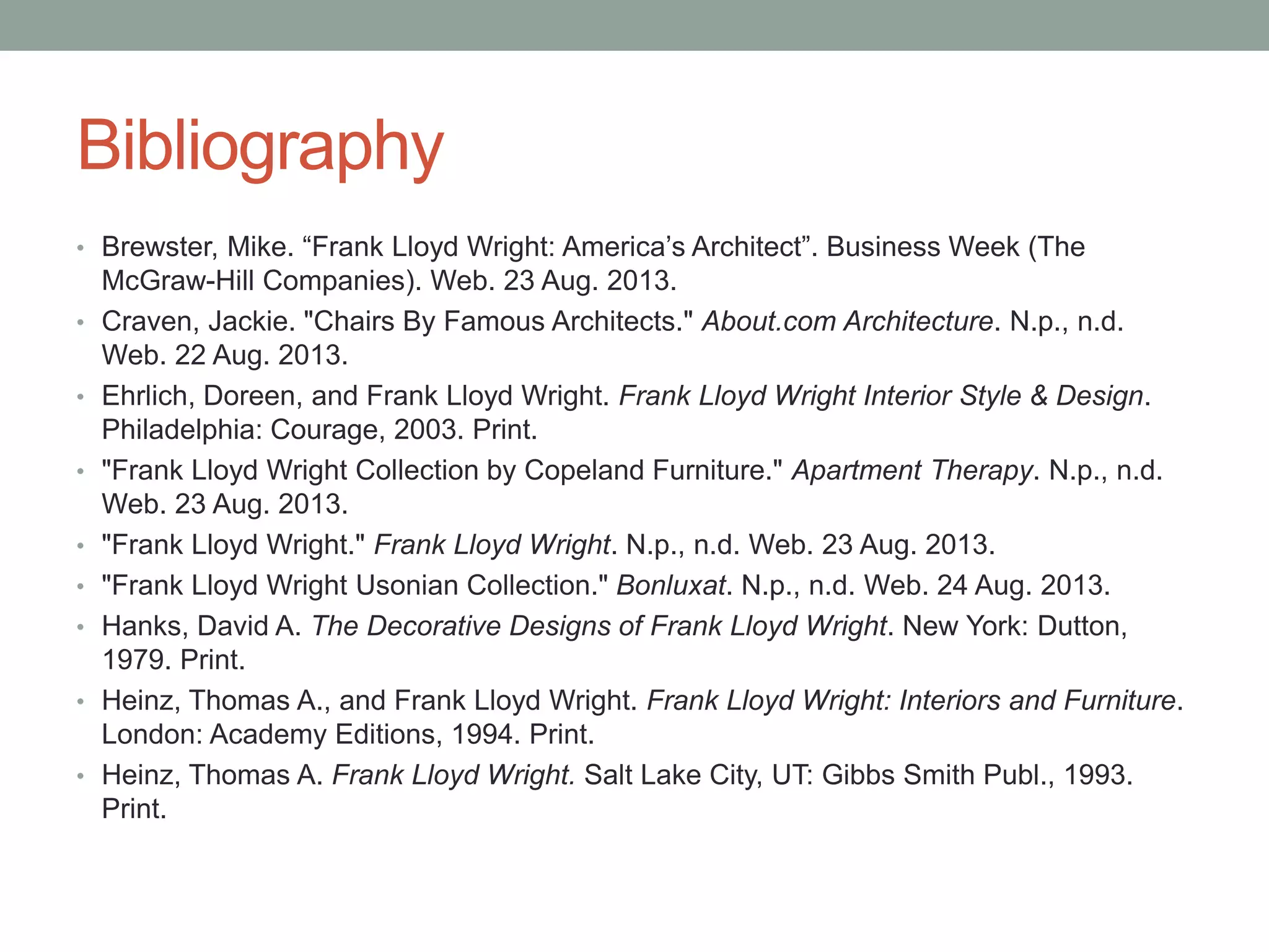 Frank Lloyd Wright Presentation | PDF