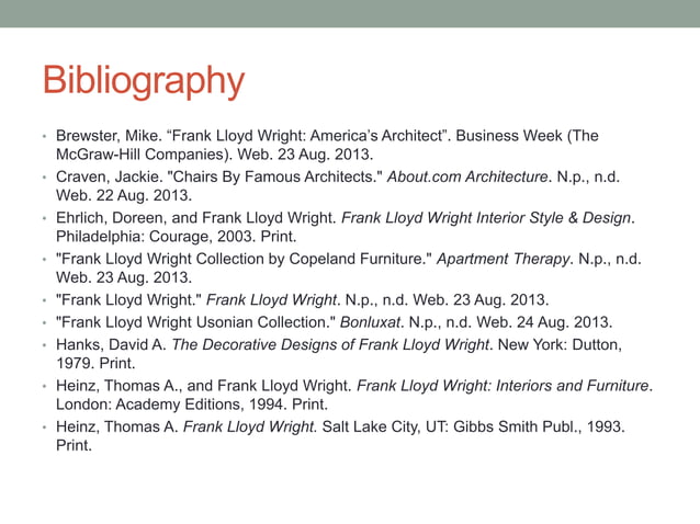 Frank Lloyd Wright Presentation | PDF | Arts and Crafts | Hobbies & Interests