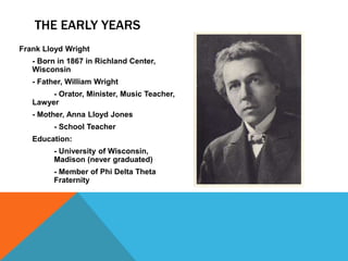 Frank lloyd wright presentation | PPTX