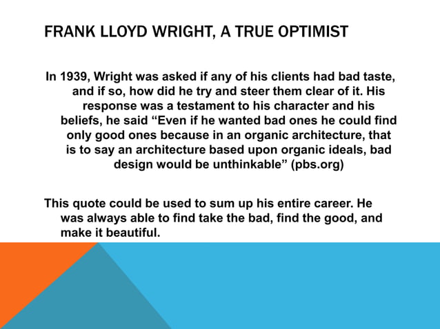 Frank lloyd wright presentation | PPTX